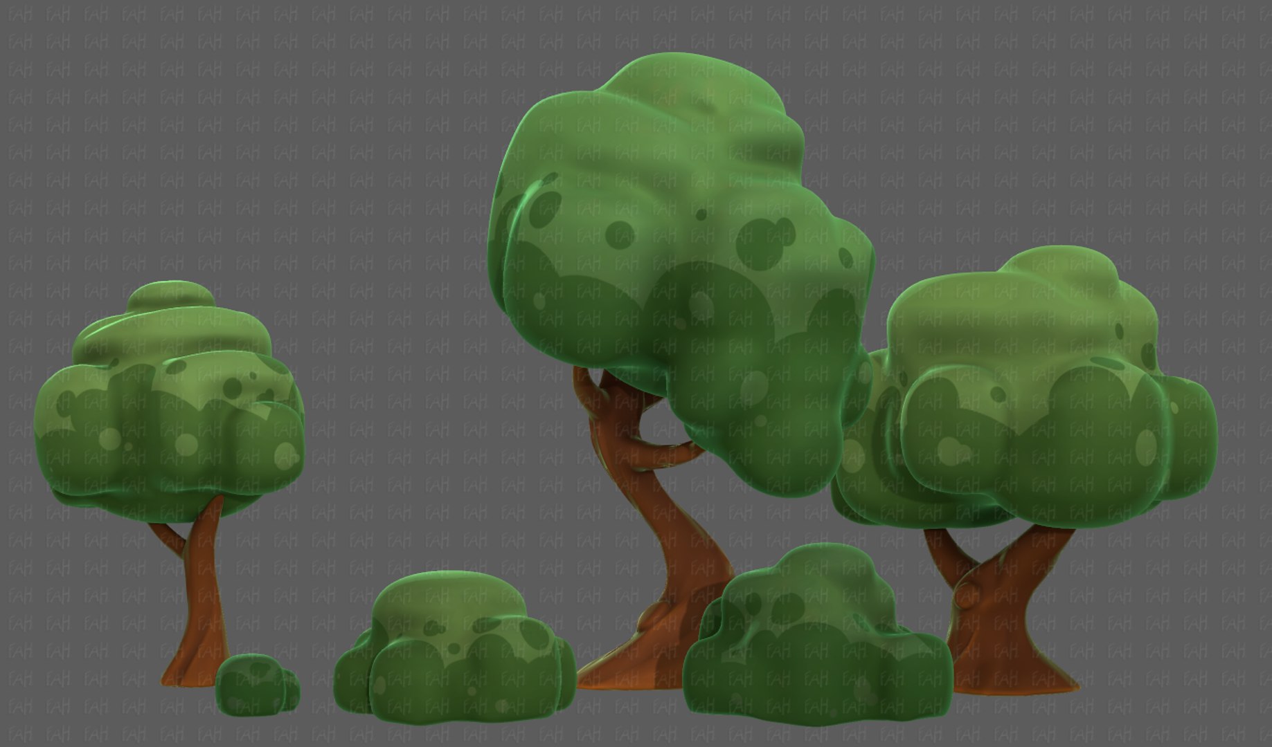 Trees Cartoon V15 model - TurboSquid 2005816