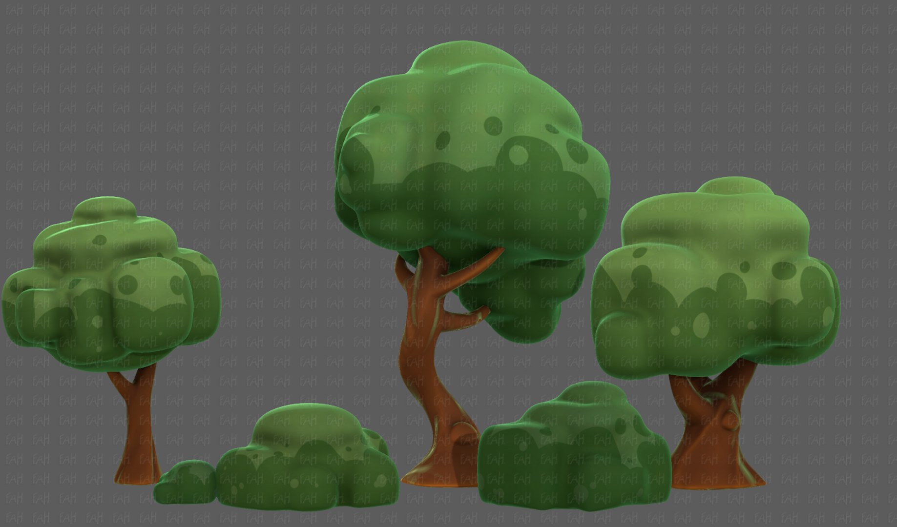 Trees Cartoon V15 model - TurboSquid 2005816