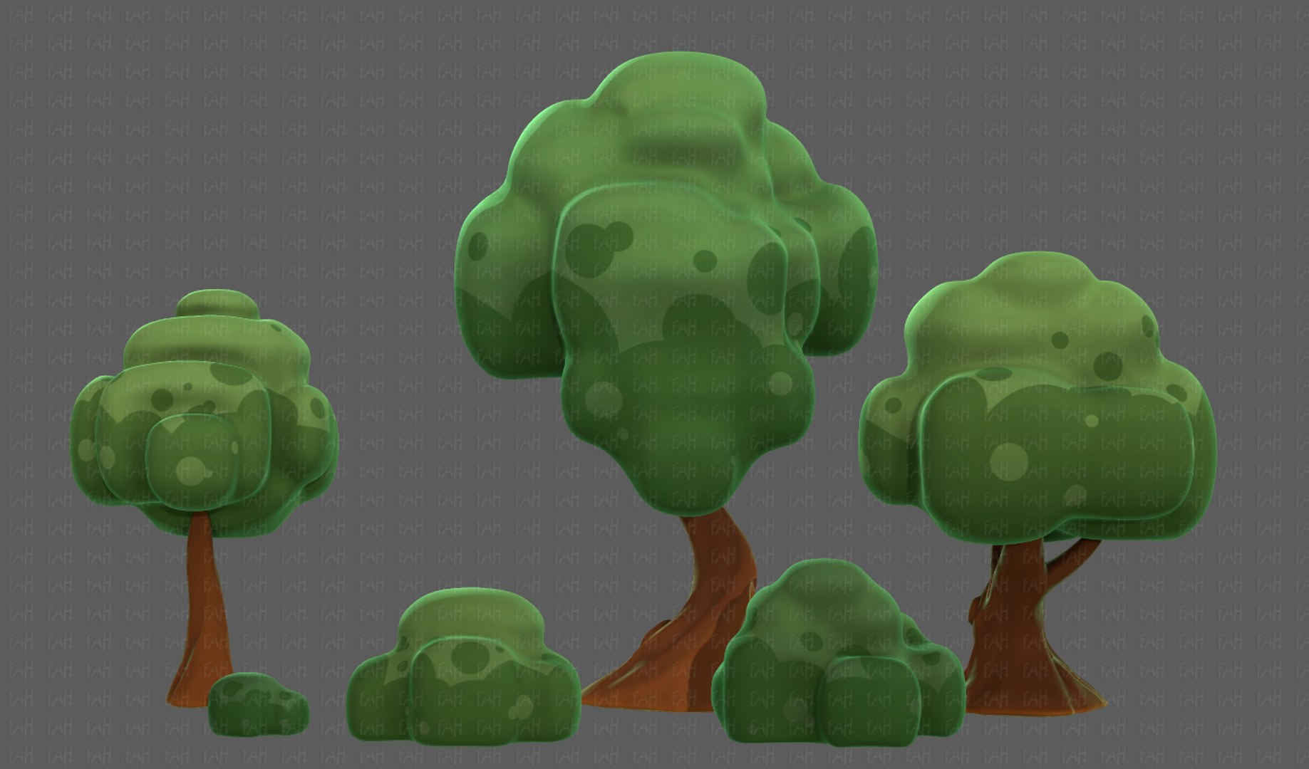 Trees Cartoon V15 model - TurboSquid 2005816