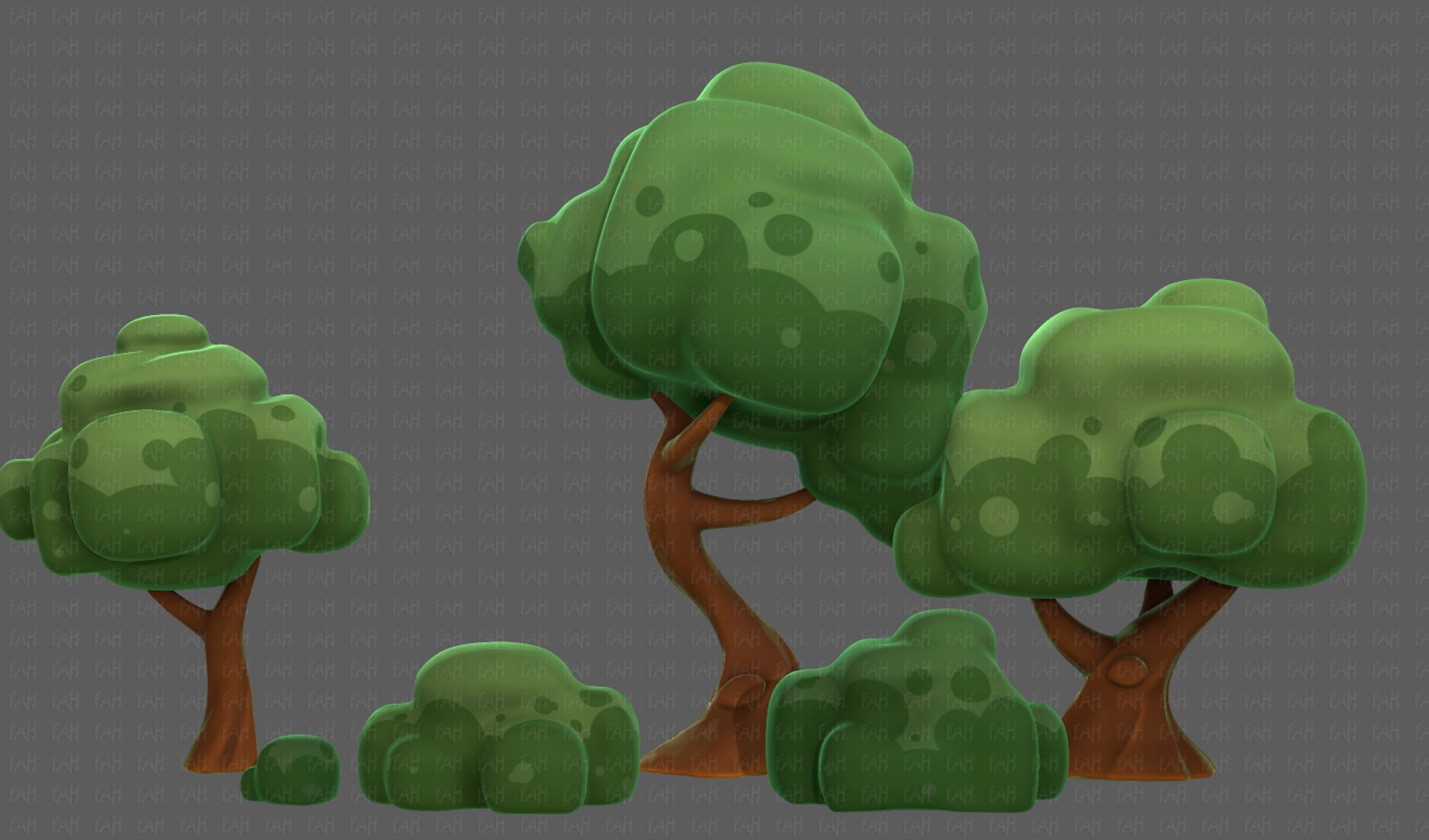 Trees Cartoon V15 model - TurboSquid 2005816