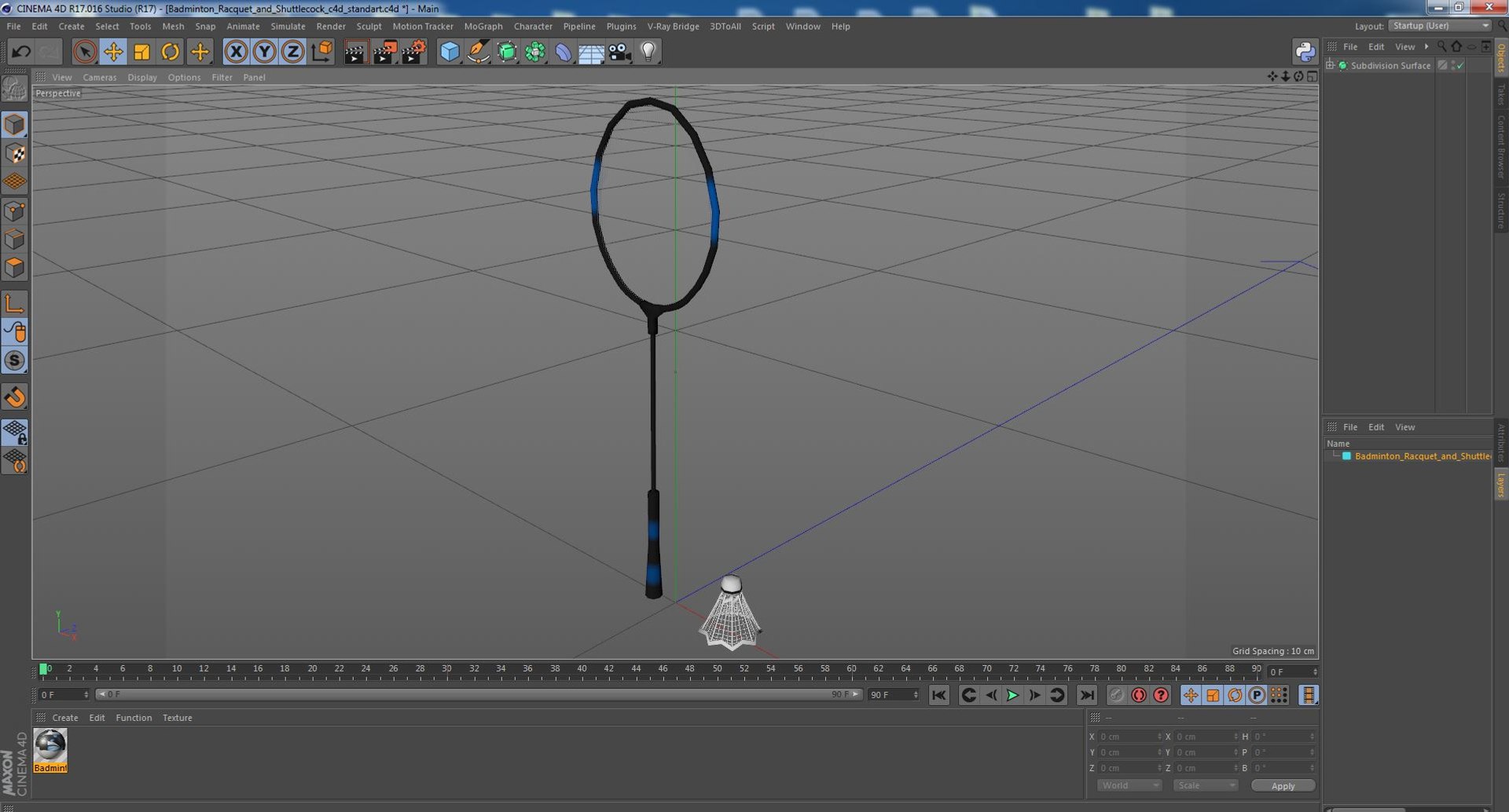 3D Badminton Racquet And Shuttlecock - TurboSquid 2121472