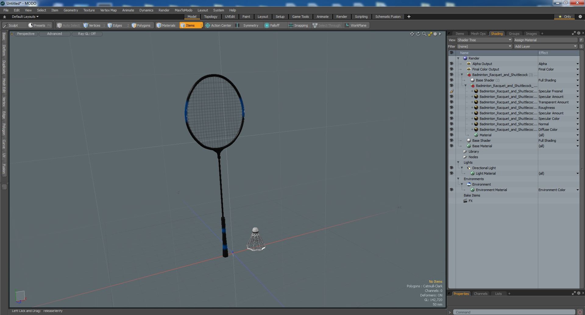 3D Badminton Racquet And Shuttlecock - TurboSquid 2121472