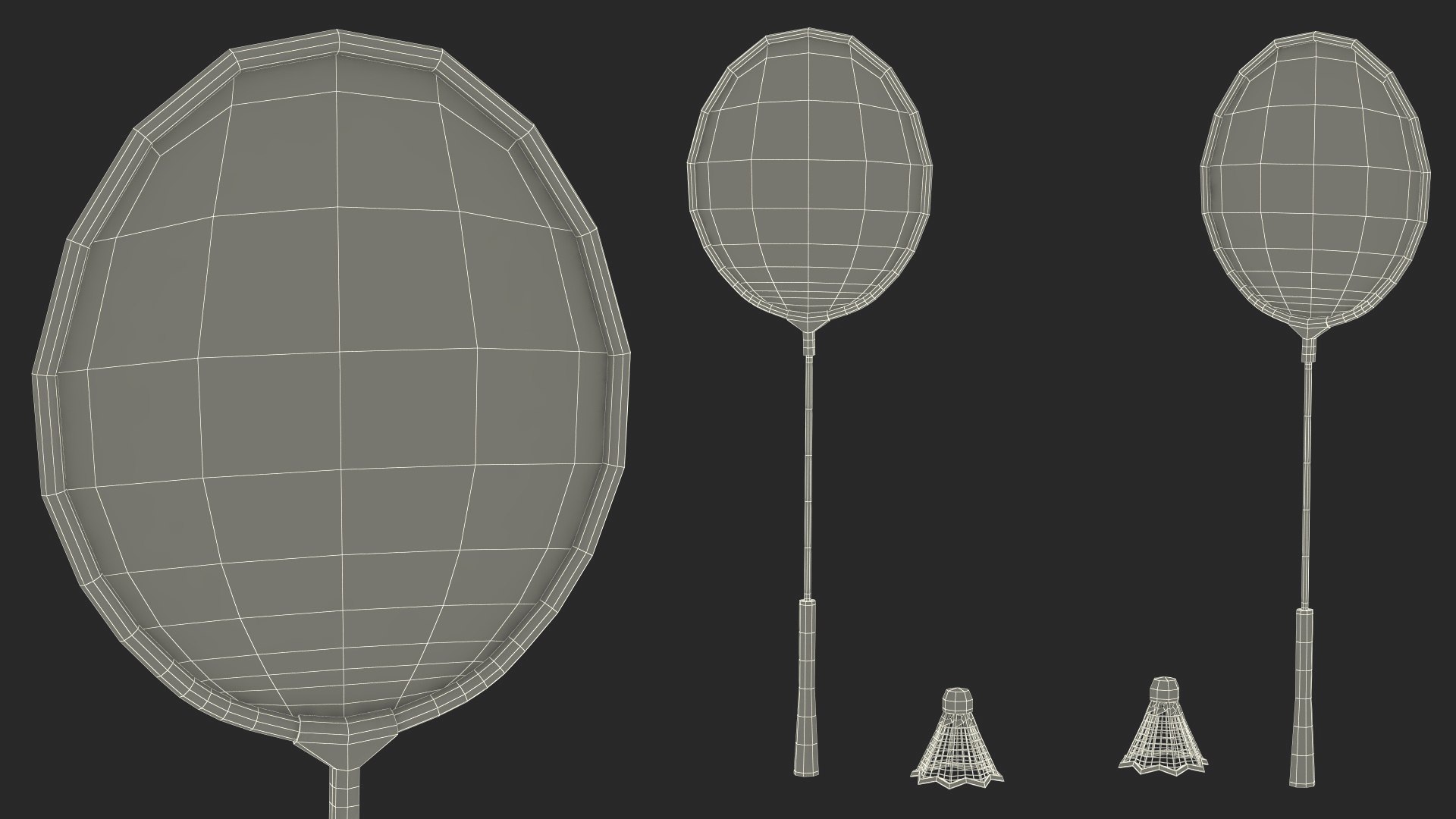 3D Badminton Racquet And Shuttlecock - TurboSquid 2121472