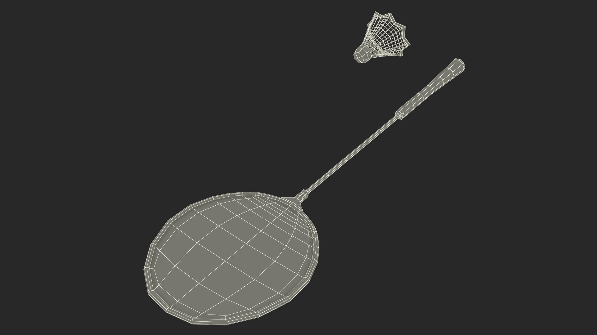 3D Badminton Racquet And Shuttlecock - TurboSquid 2121472