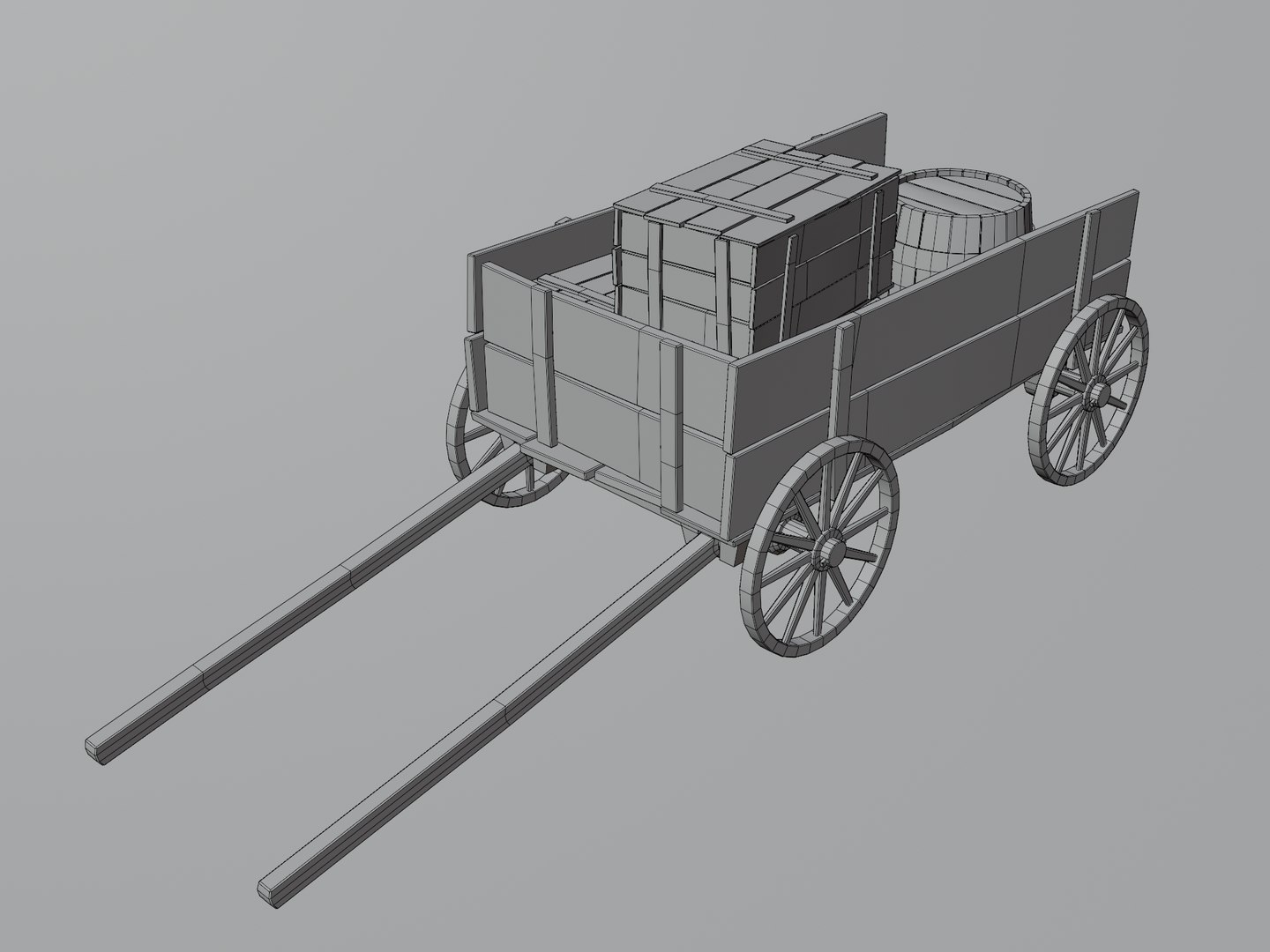Wooden Cart 3D model - TurboSquid 1820098