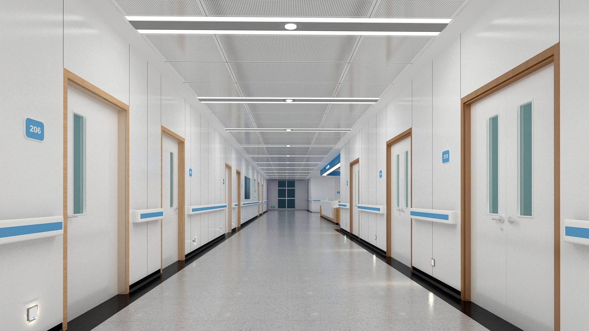 3D Hospital Hallway 07 - TurboSquid 2111555