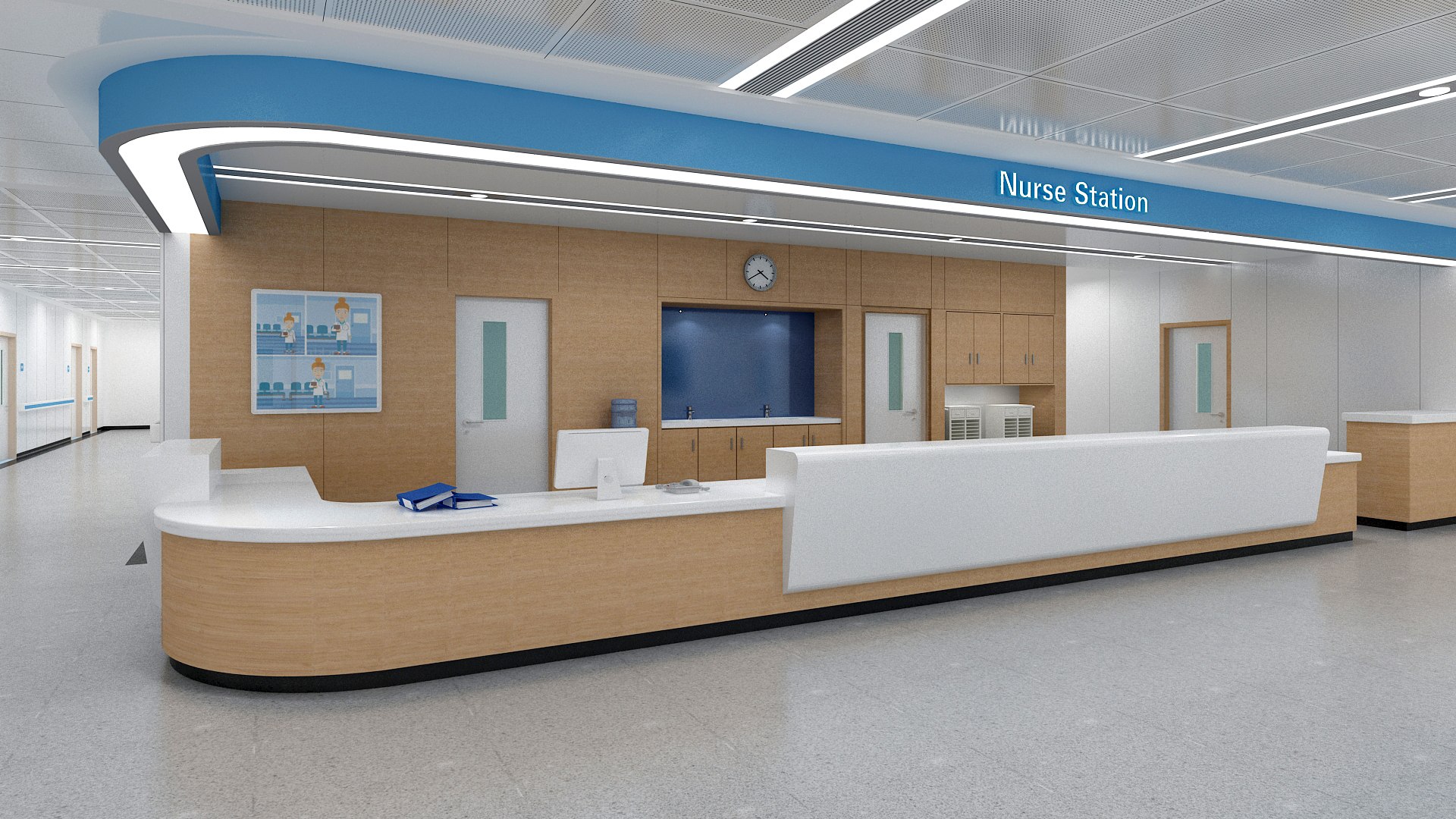 3D Hospital Hallway 07 - TurboSquid 2111555