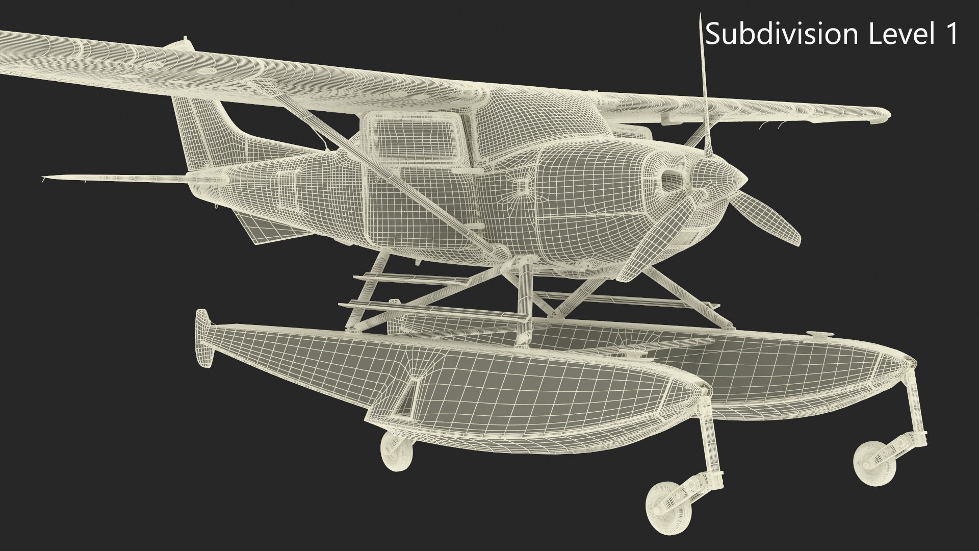 3D Seaplane Cessna 182 With Floats Rigged For Cinema 4D - TurboSquid ...