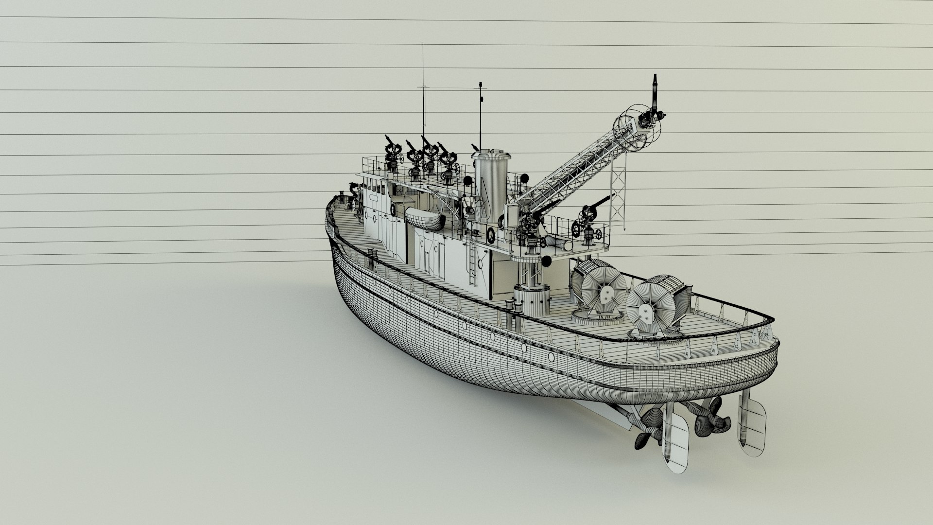Fire Fighter Ship 3D Model Model - TurboSquid 2230160