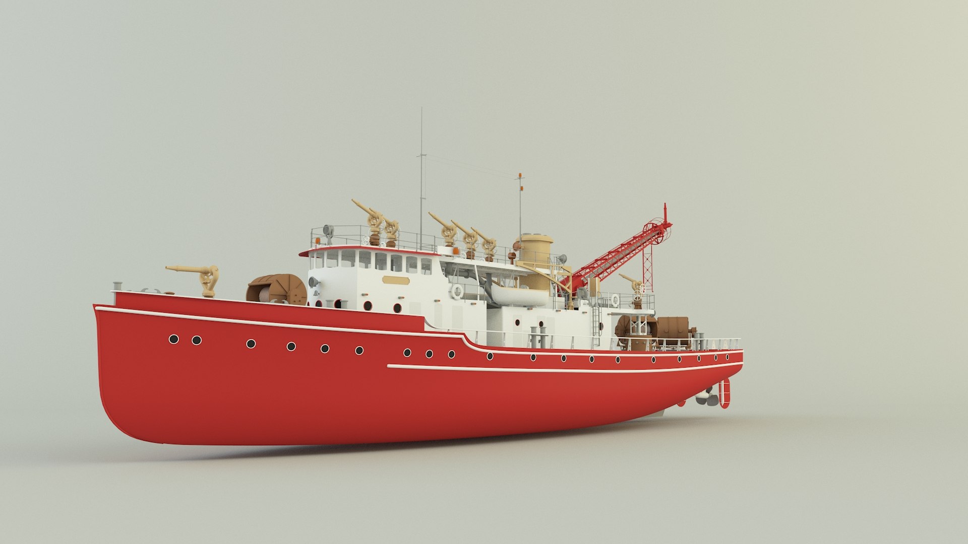 Fire Fighter Ship 3D Model Model - TurboSquid 2230160