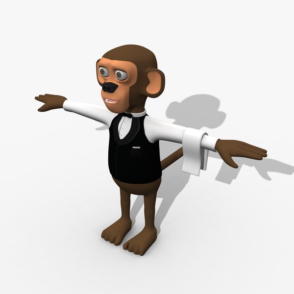 maya cartoon waiter monkey