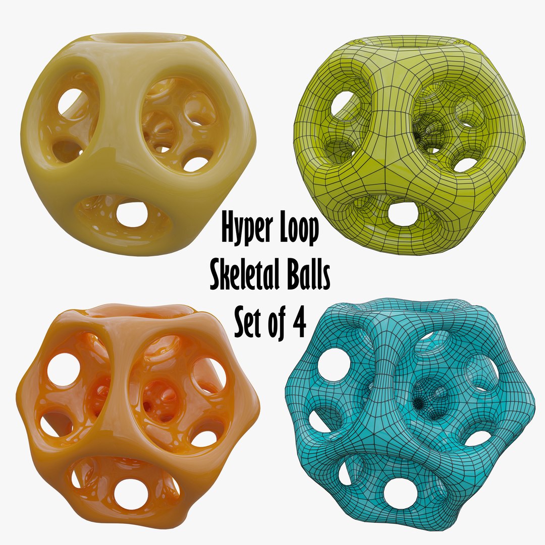 Hyper Loop Skeletal Balls Set Model - TurboSquid 2388284