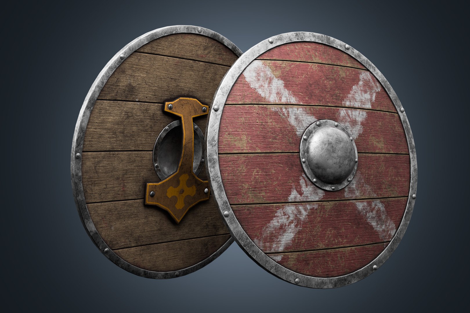 Slavic Round Wooden Shield Low-poly 3D Model 3D Model - TurboSquid 2243358