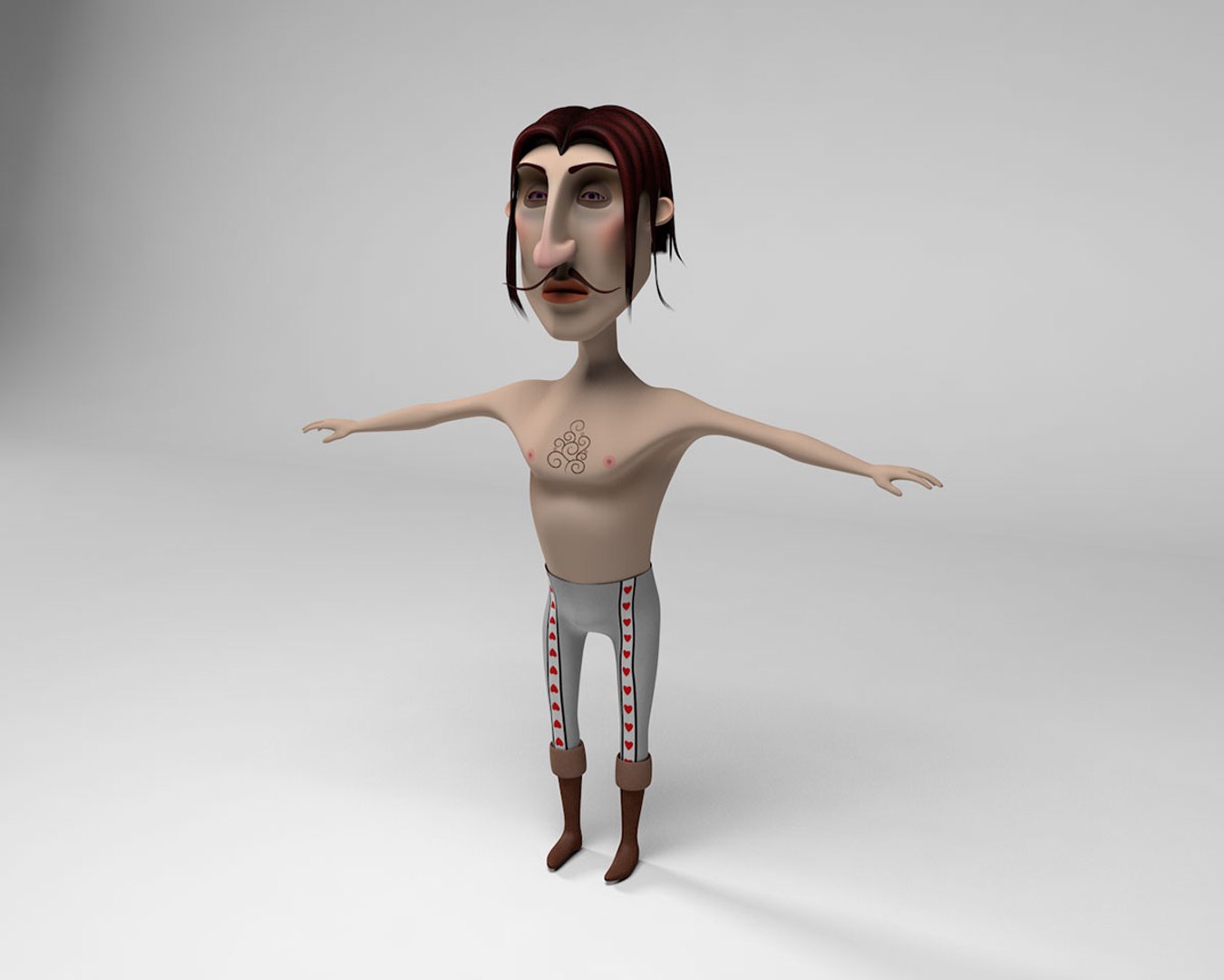 Hearts Knave Cartoon Character 3d Model