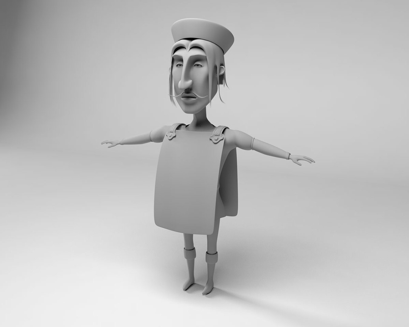 Hearts Knave Cartoon Character 3d Model