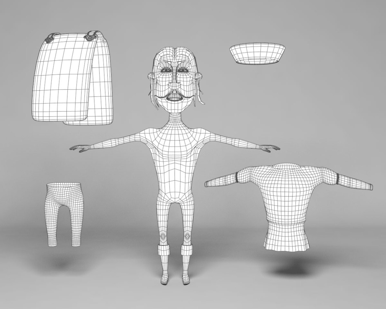 Hearts Knave Cartoon Character 3d Model