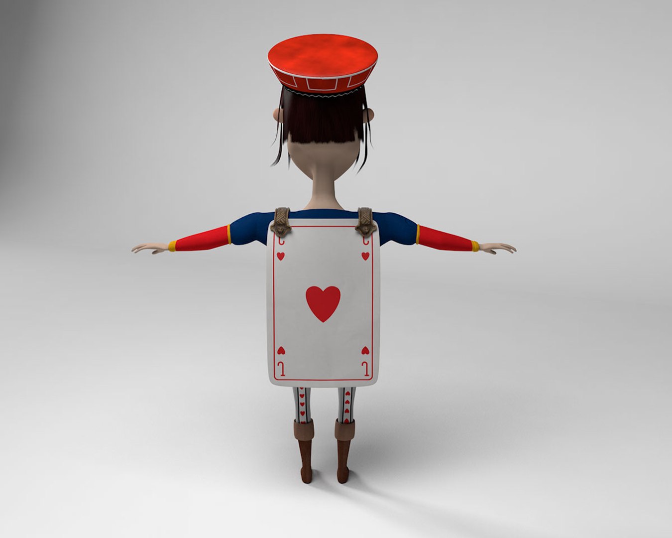 Hearts Knave Cartoon Character 3d Model