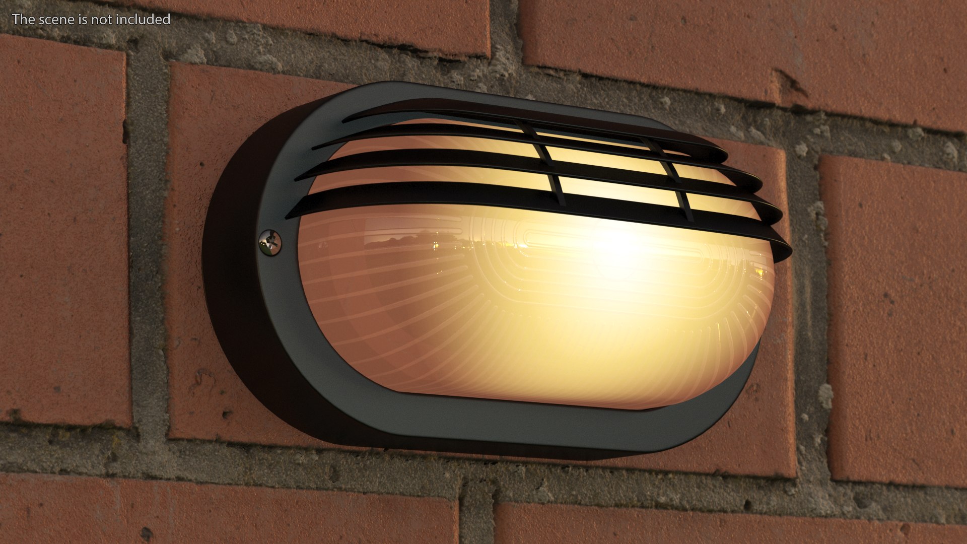 3D Bulkhead Wall Light Switched On - TurboSquid 1978391