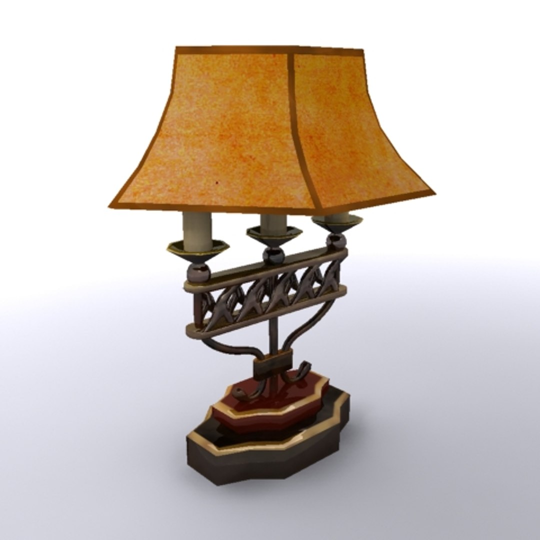 old fashioned lamp shade 3d model