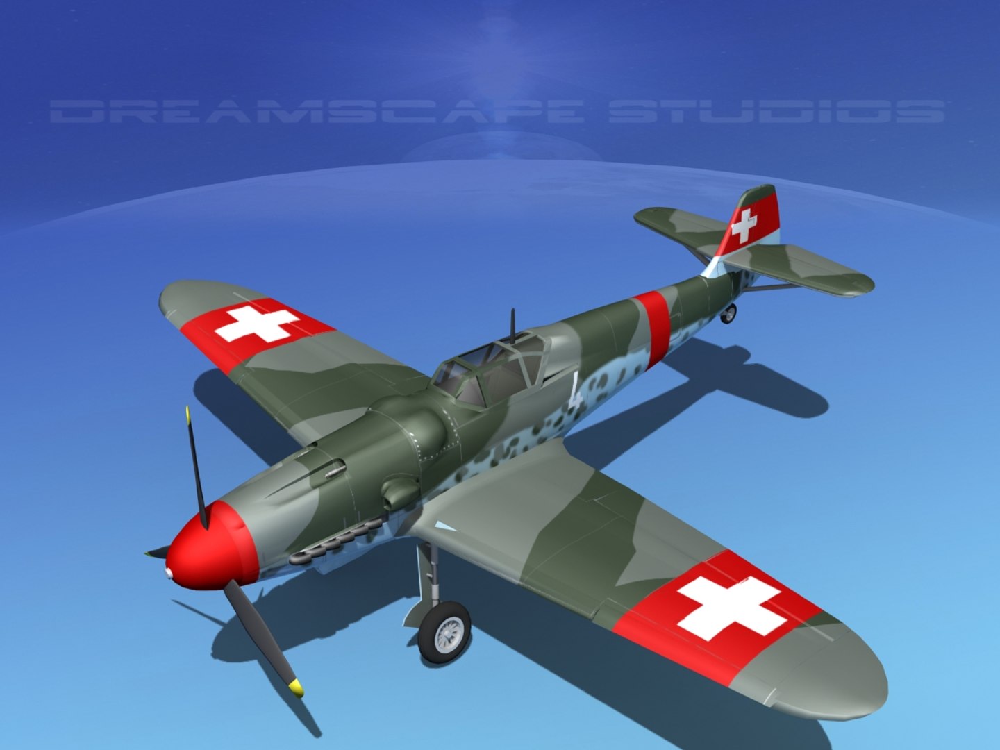 3d messerschmitt bf-109 fighter model