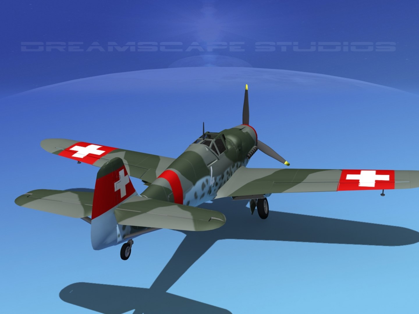 3d messerschmitt bf-109 fighter model