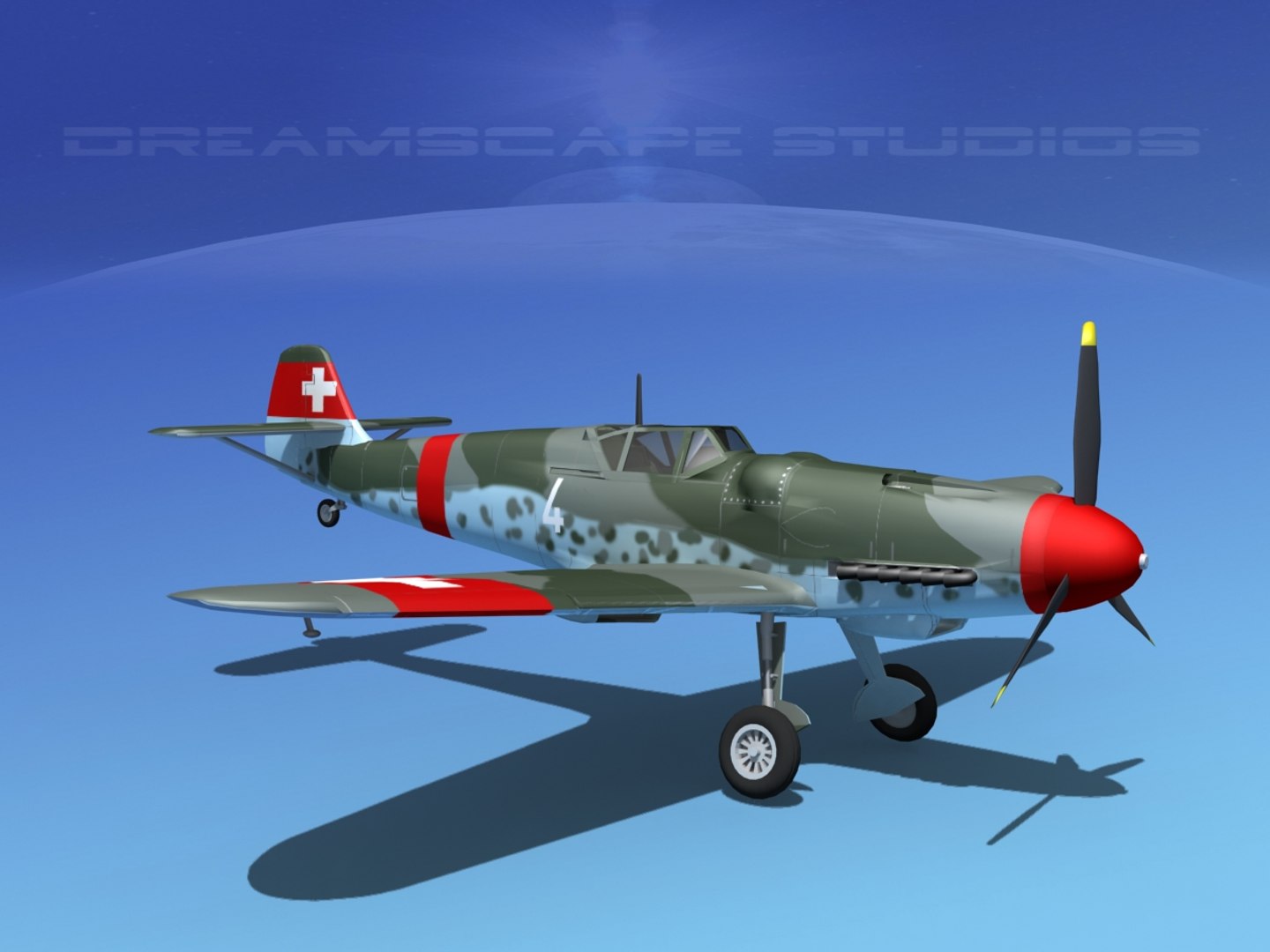 3d messerschmitt bf-109 fighter model