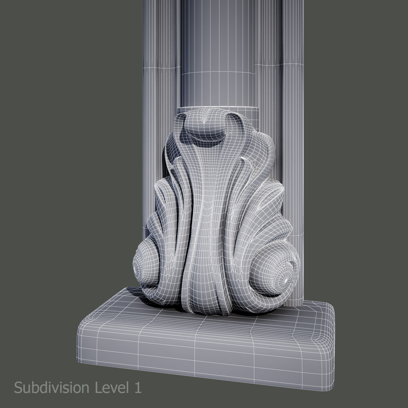 3dsmax wooden column classical furniture