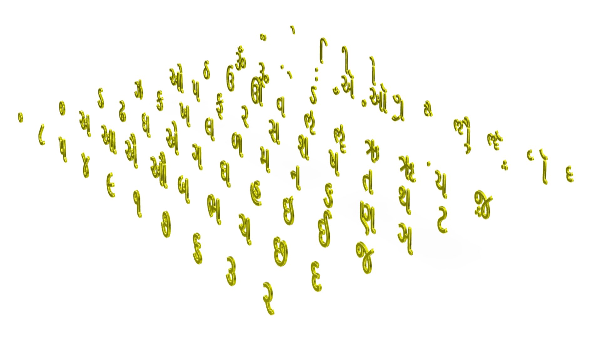 3D Gujarati Letters Or Characters - TurboSquid 2268293
