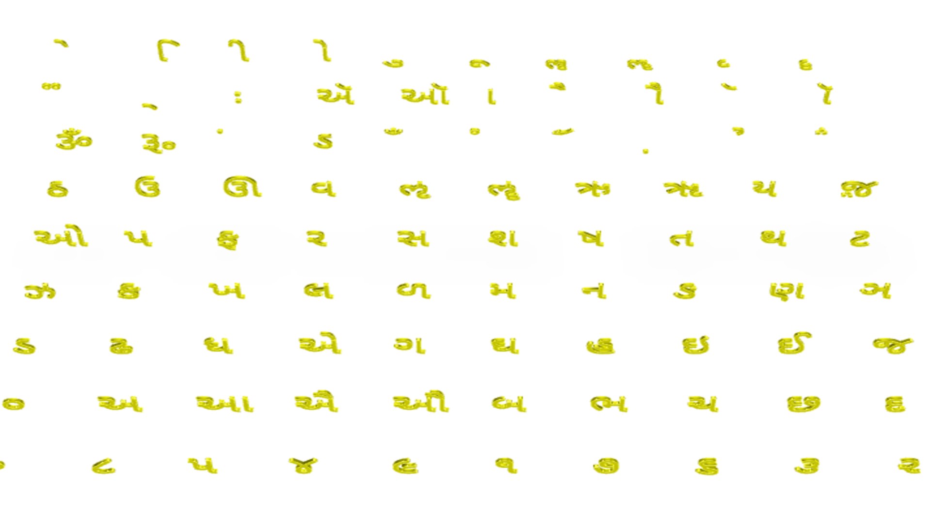 3D Gujarati Letters Or Characters - TurboSquid 2268293