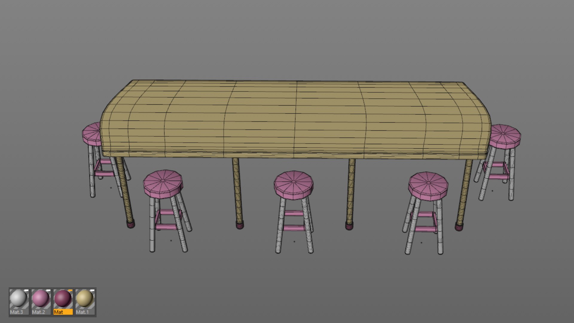 Cartoon Stool Chair And Table 3D Model - TurboSquid 1974738