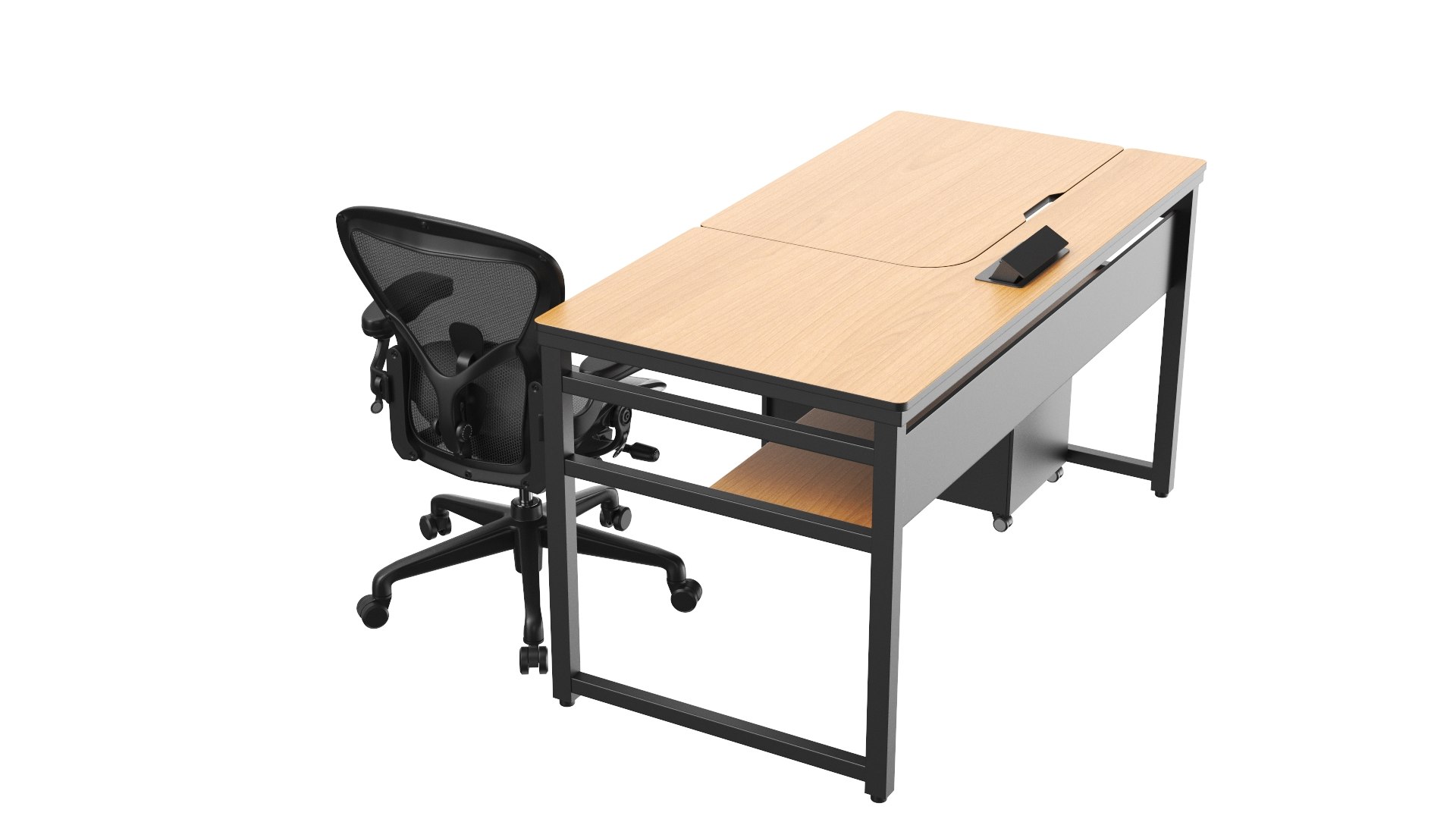 Detailed Desk With Chair 3D Model - TurboSquid 2191423