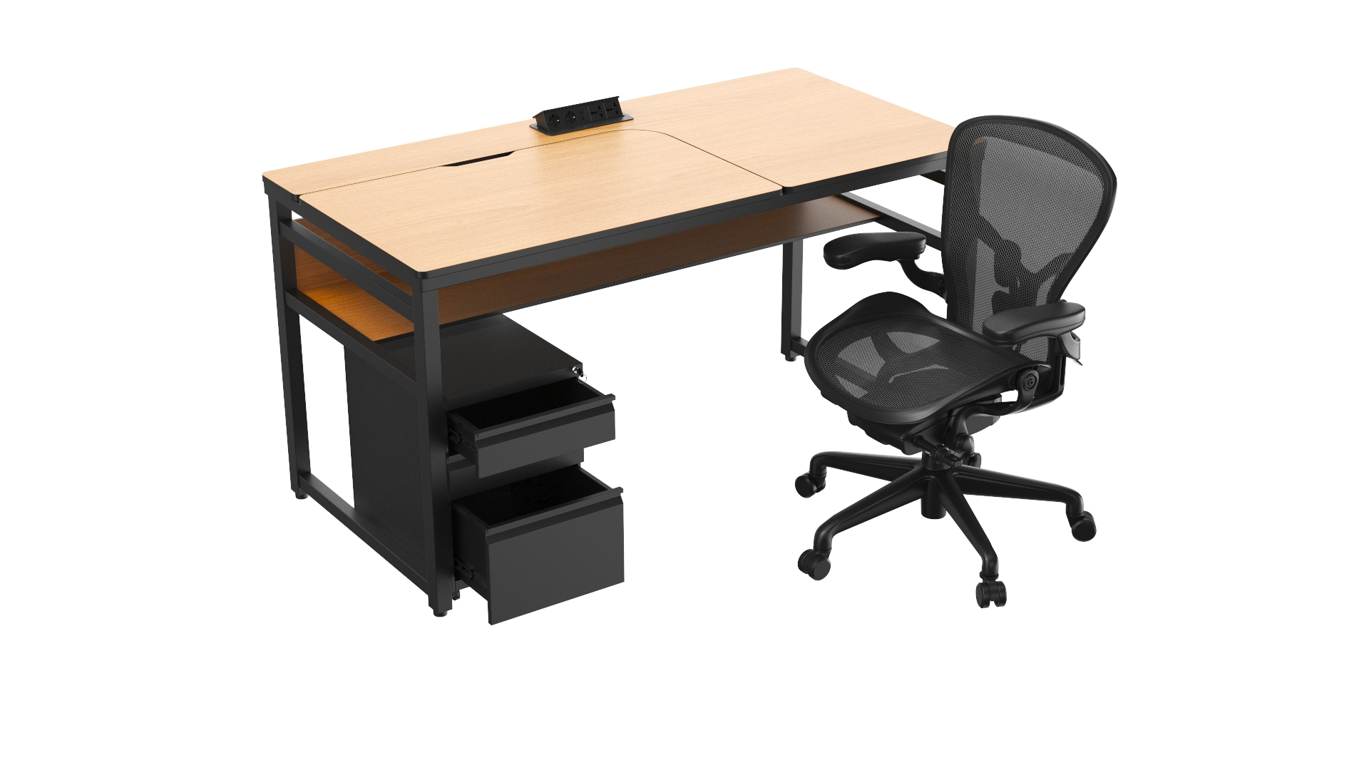 Detailed Desk With Chair 3D Model - TurboSquid 2191423