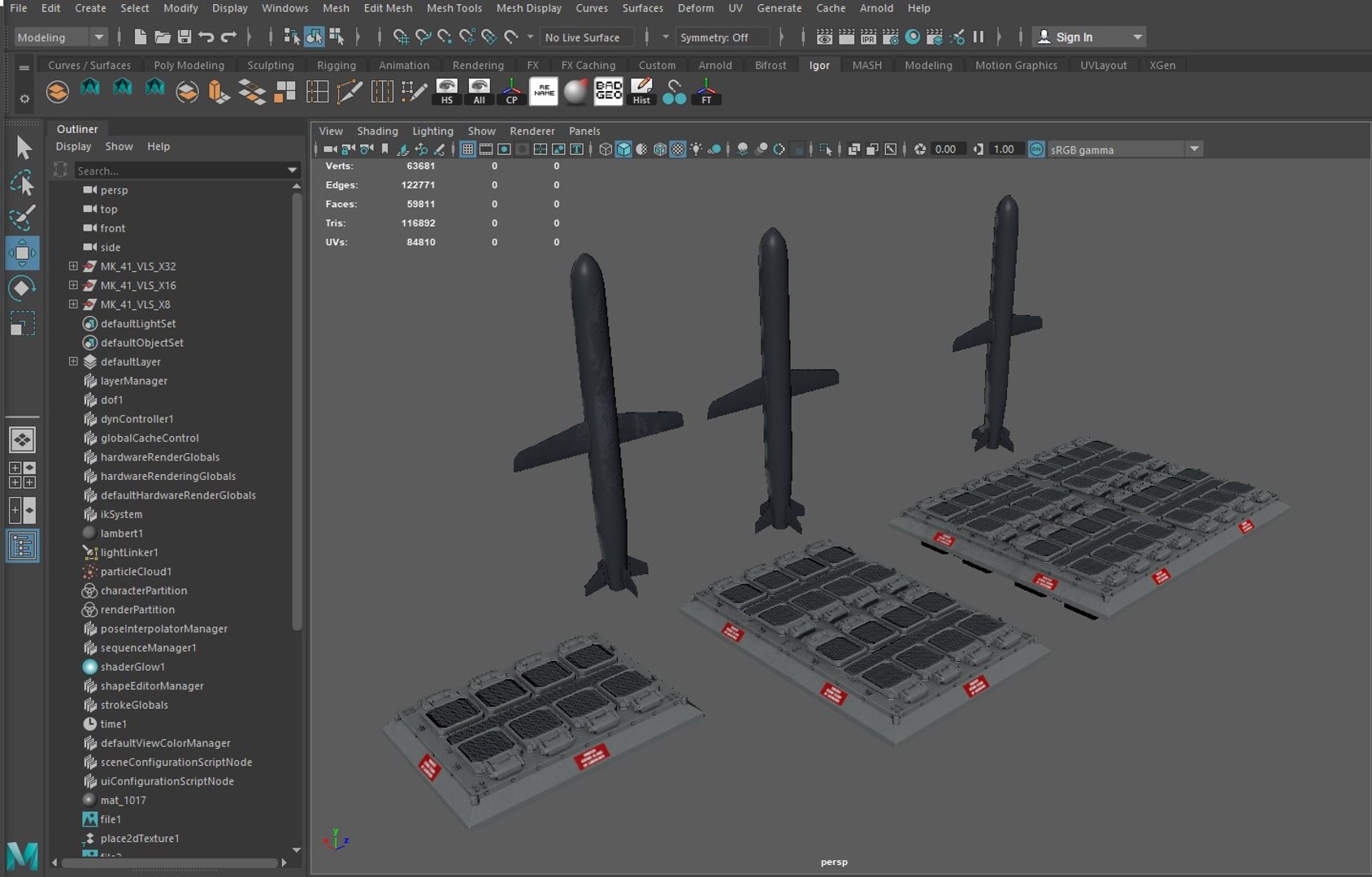 Mark 41 Vertical Launching System BGM 109 Tomahawk 3D Model ...