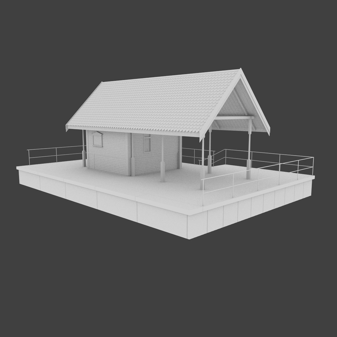 3d train station model
