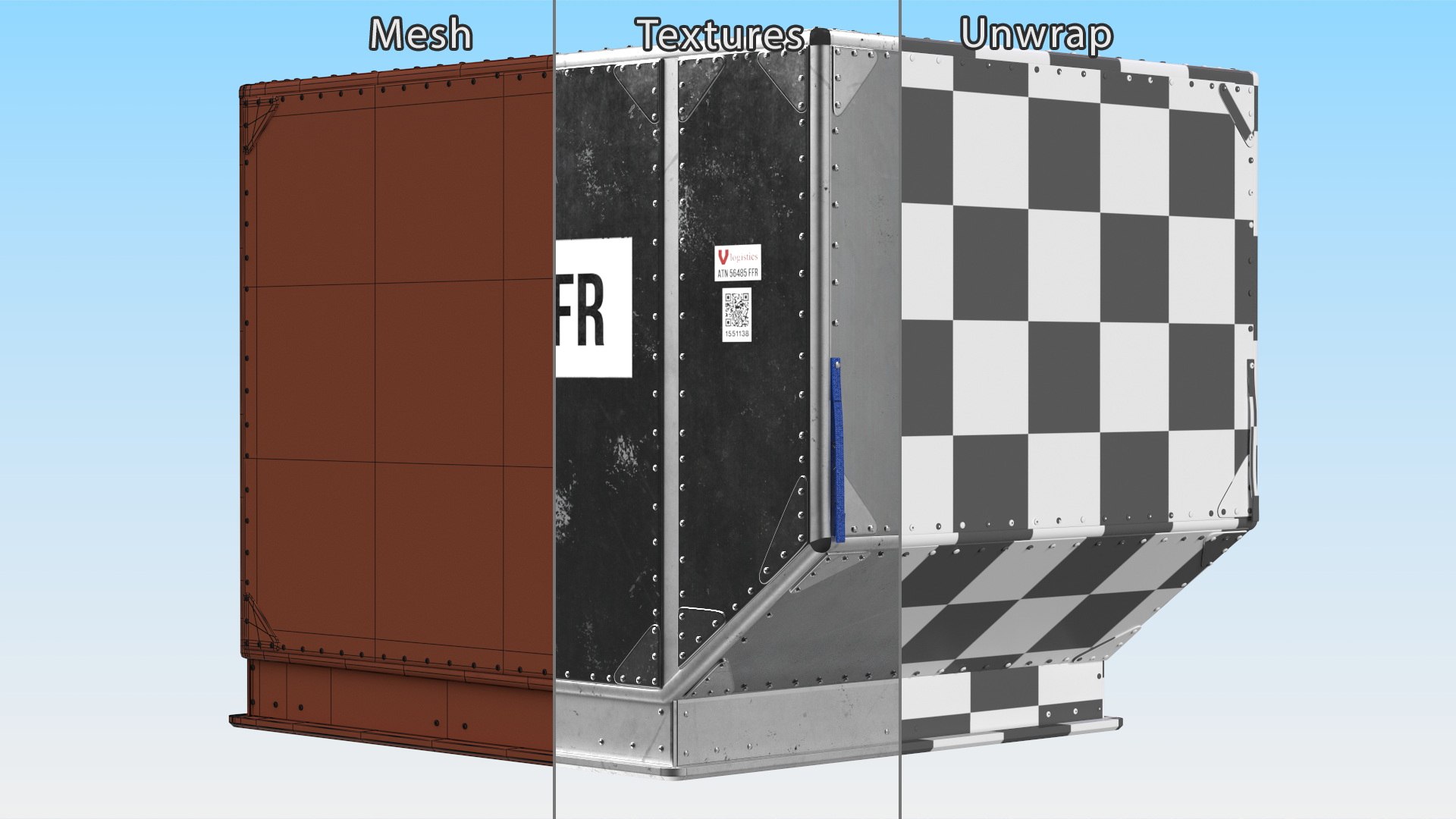 LD3 Aluminium Airport Container Aged(1) 3D model - TurboSquid 2094452