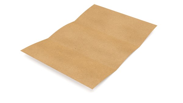 Blank Three Times Folded Paper Brown 3D model - TurboSquid 1993728