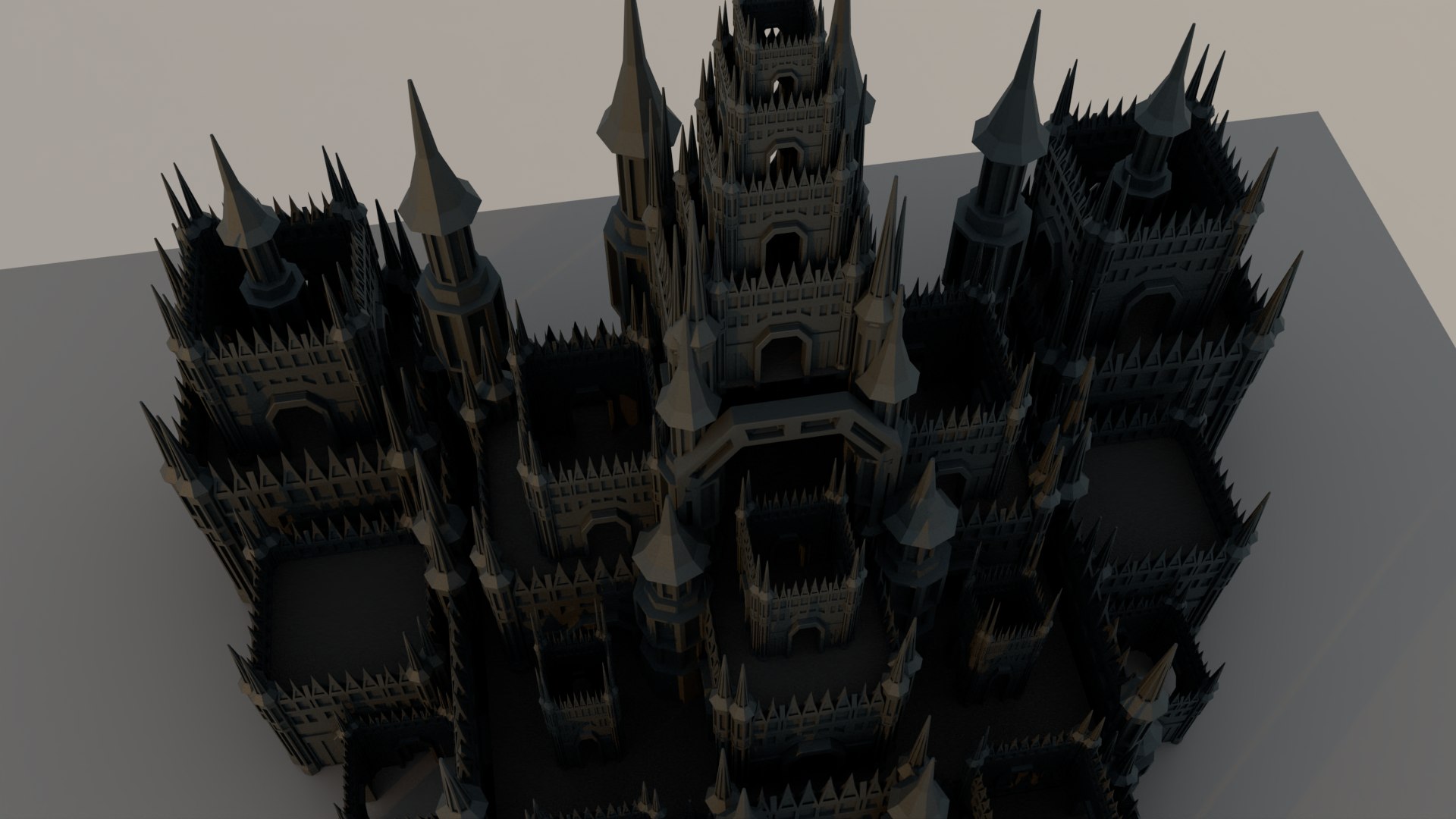 3D Low Poly Dark Pointy Castle - TurboSquid 2257988