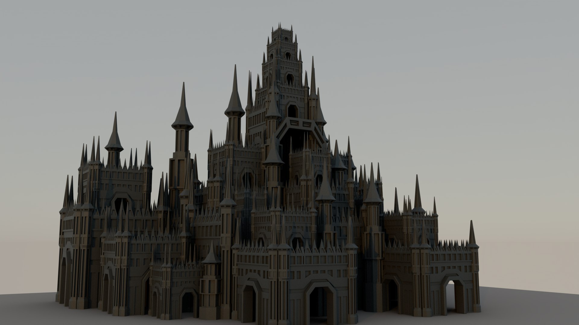 3D Low Poly Dark Pointy Castle - TurboSquid 2257988