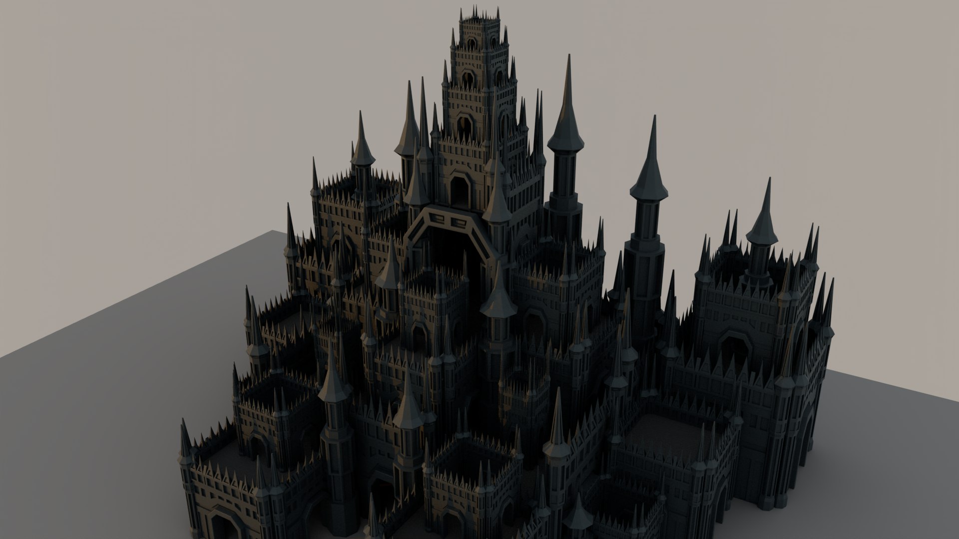 3D Low Poly Dark Pointy Castle - TurboSquid 2257988