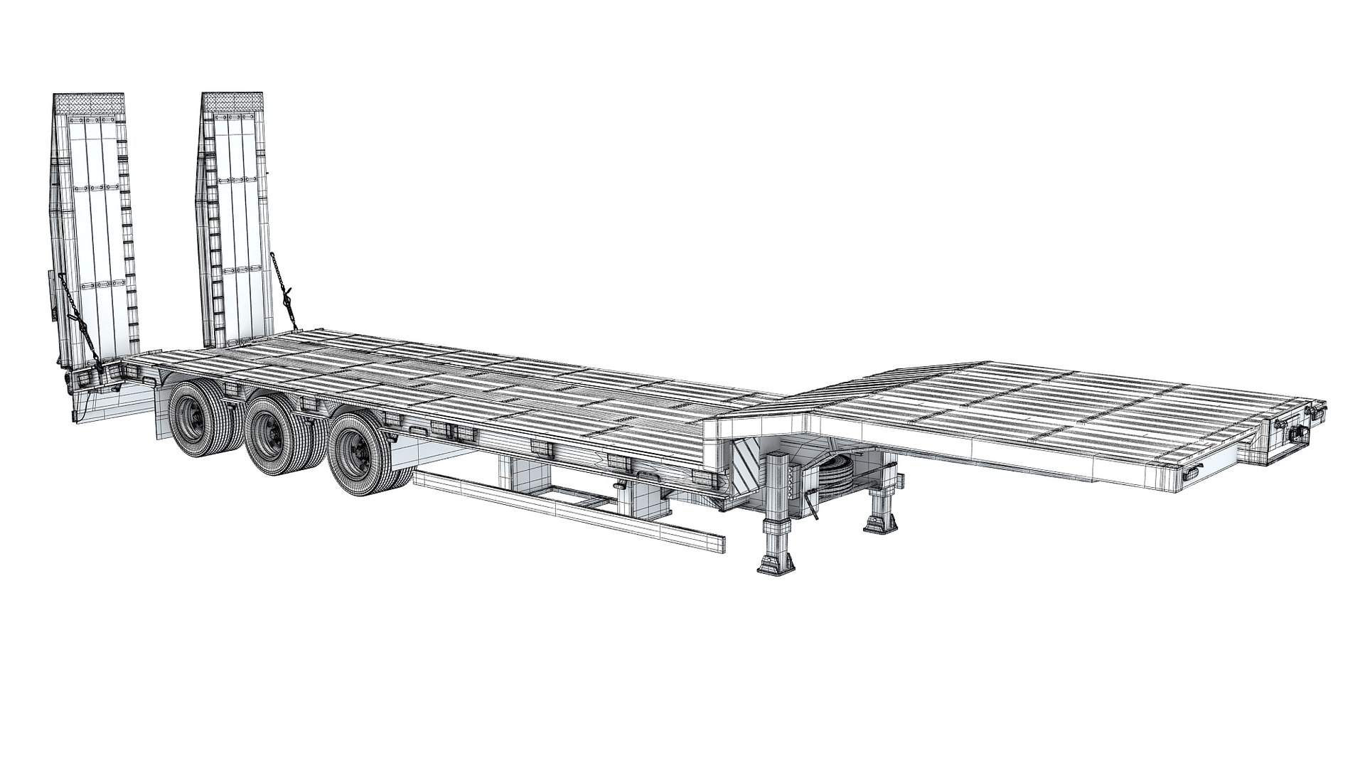 Low Loader Semi Trailer 3D - TurboSquid 1918158