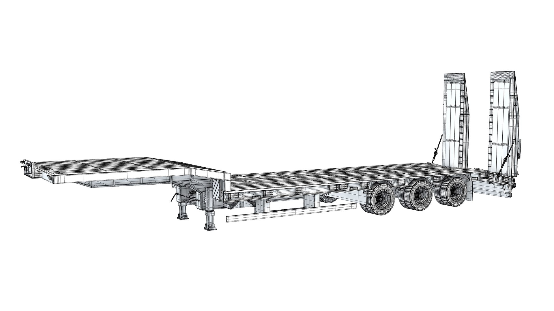 Low Loader Semi Trailer 3D - TurboSquid 1918158