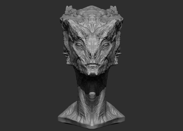 3d alien head model