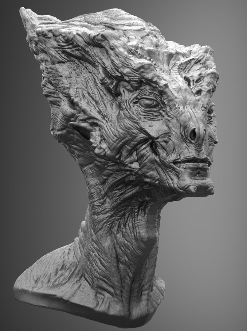 3d alien head model