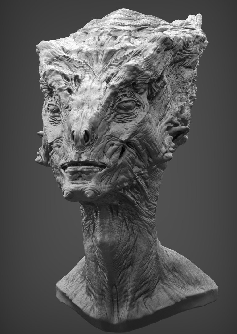 3d alien head model