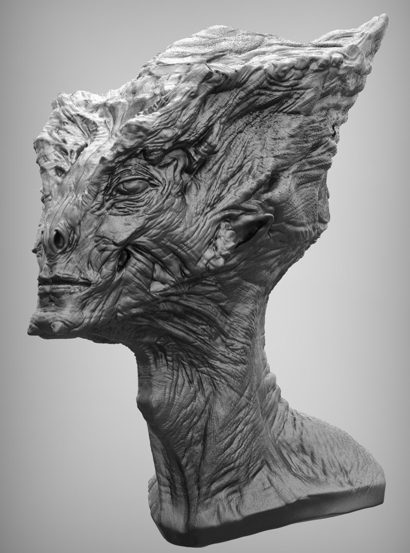 3d alien head model