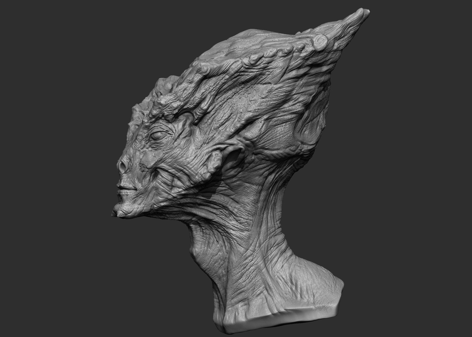 3d alien head model