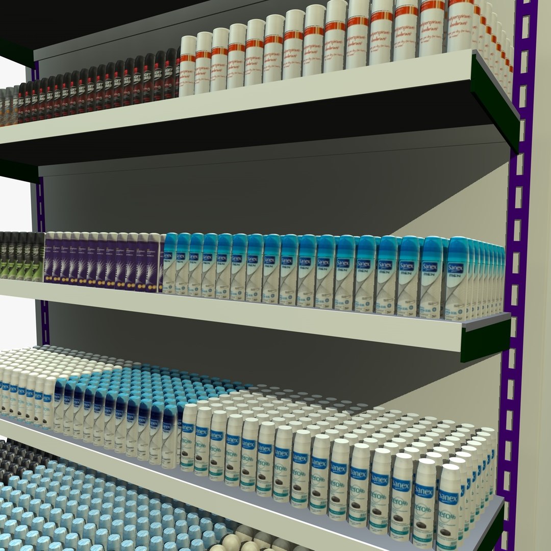 Deodorant Shopping Shelf 3d Model