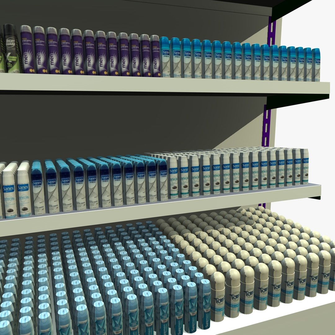 Deodorant Shopping Shelf 3d Model
