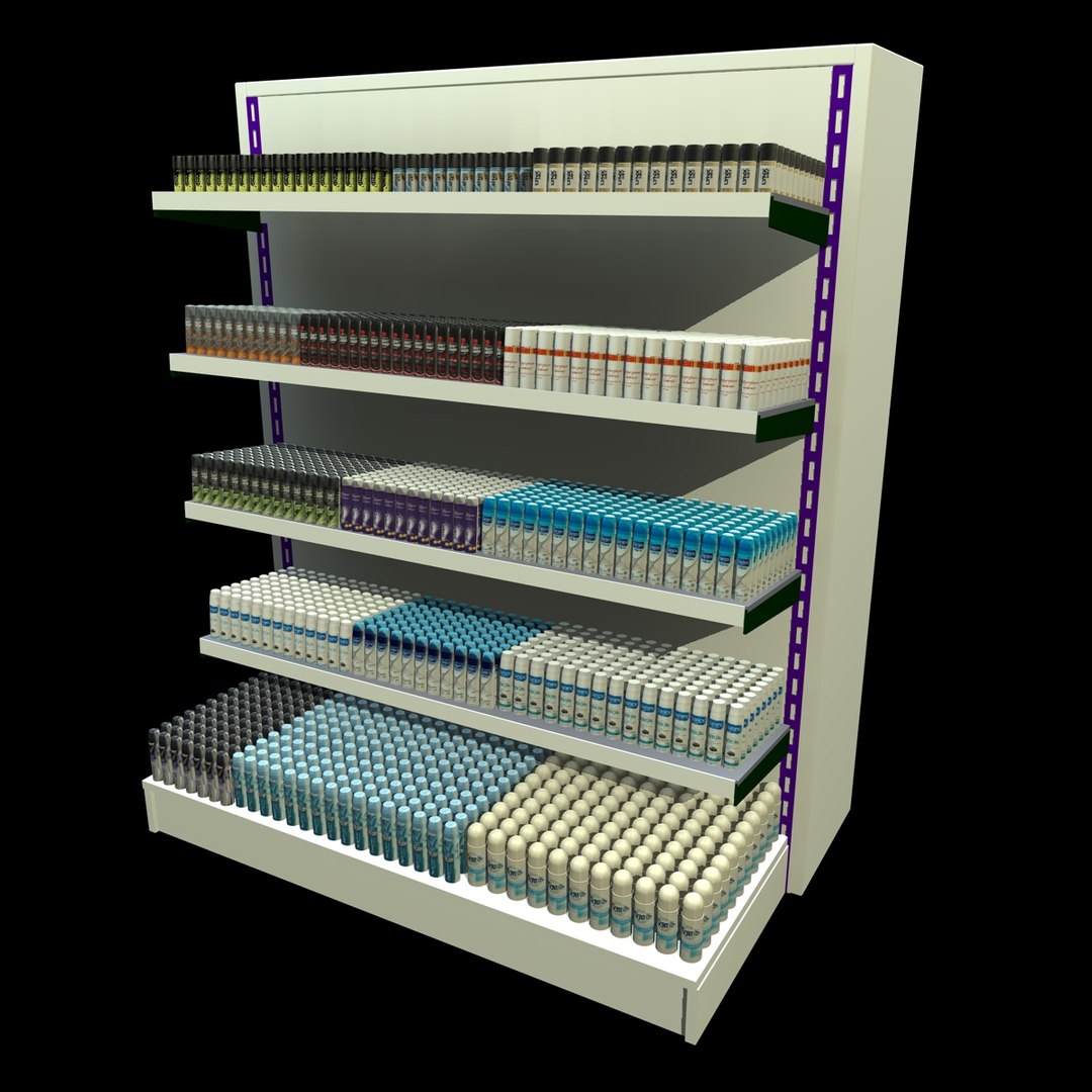 Deodorant Shopping Shelf 3d Model