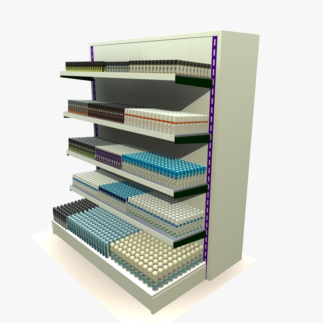 Deodorant Shopping Shelf 3d Model